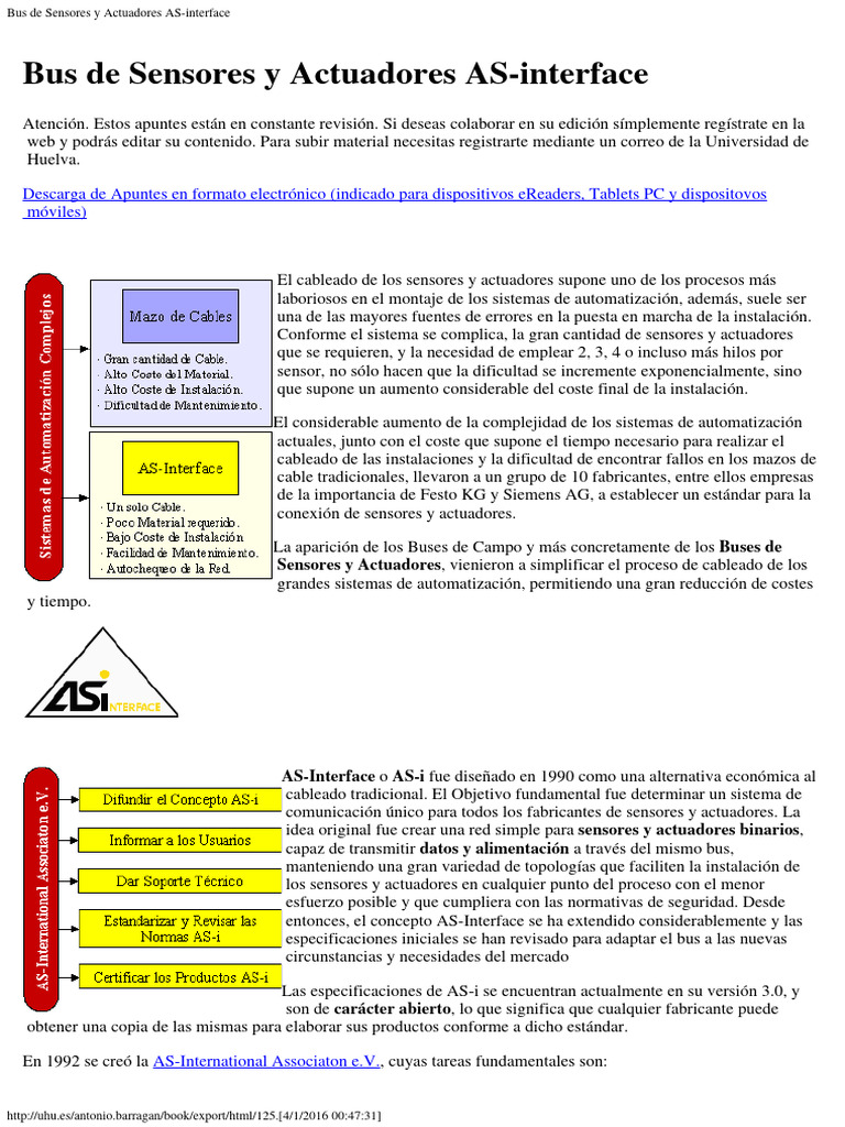 Bus de Sensores y Actuadores AS-interface | PDF | Fuente de ...