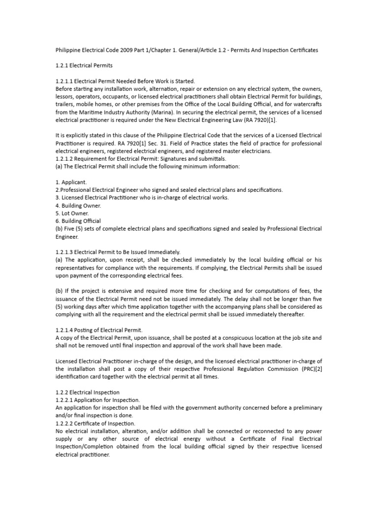 Permits and Inspections | PDF | Electrical Substation | Electrical Wiring