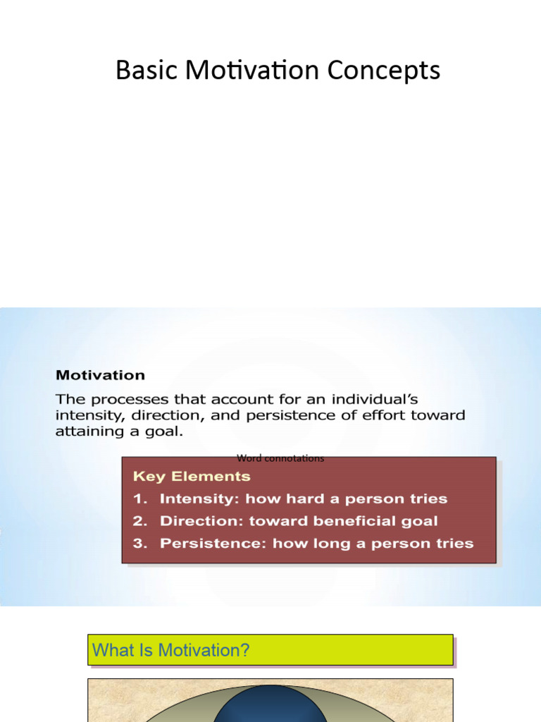 Basic Motivation Concepts | PDF | Motivational | Motivation