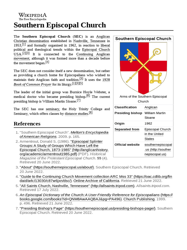 Southern Episcopal Church | PDF | Anglicanism | Episcopal Church ...