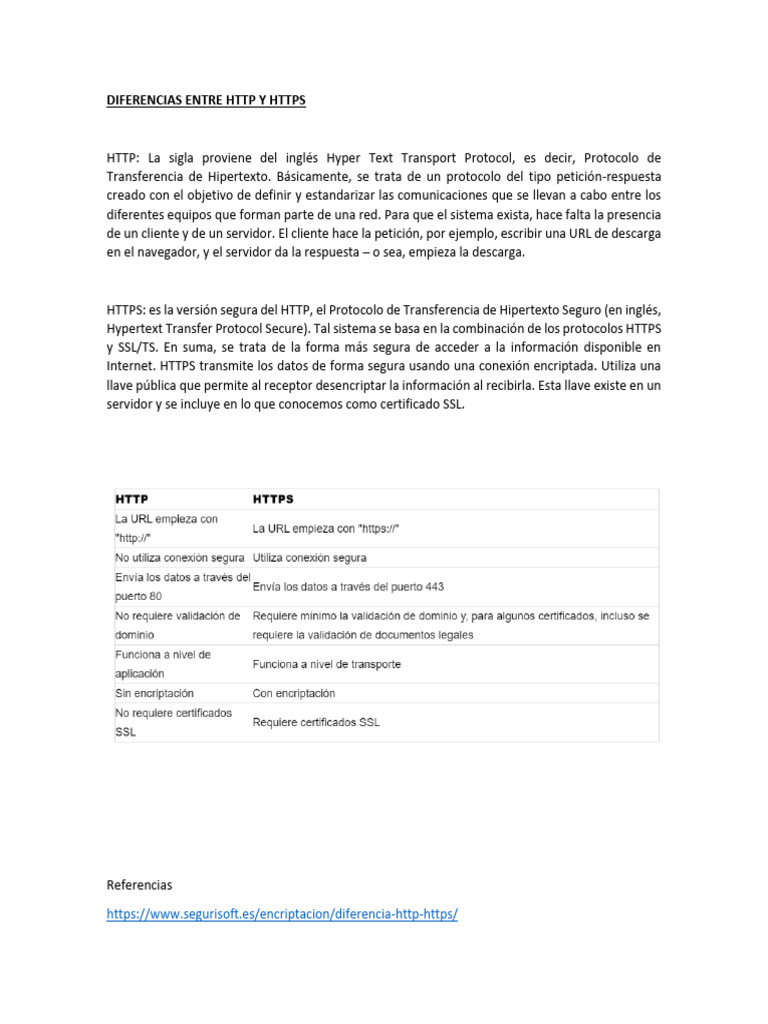 Diferencias Entre HTTP y HTTPS | PDF