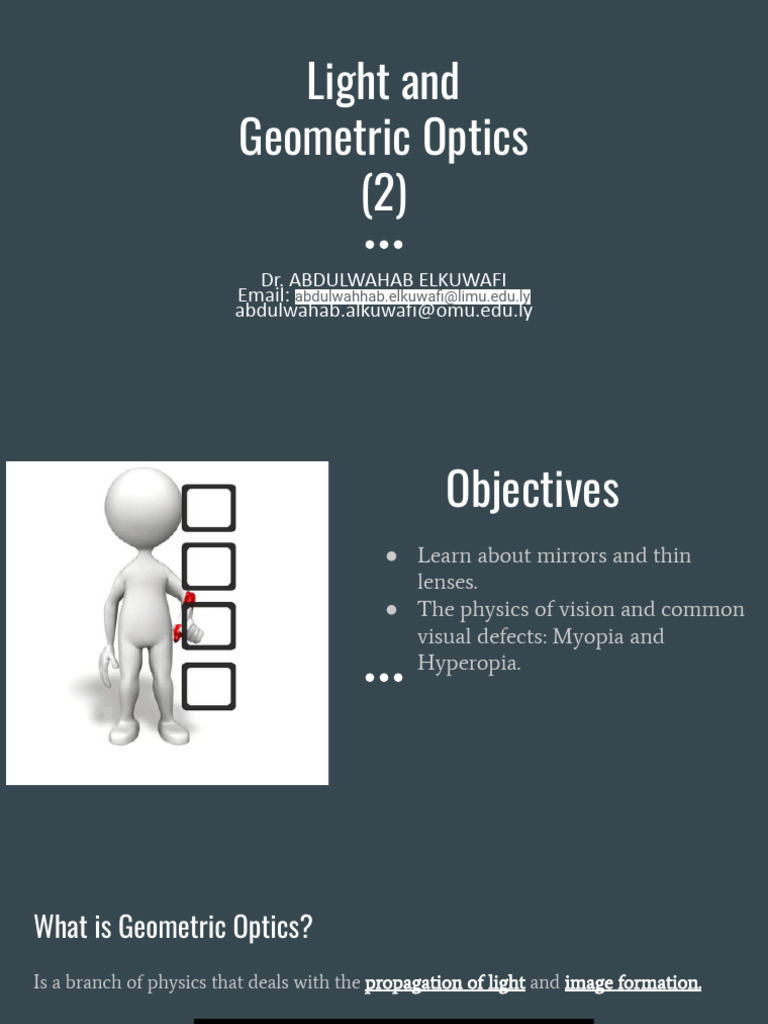 Light and Geometric Optics | PDF | Optics | Mirror