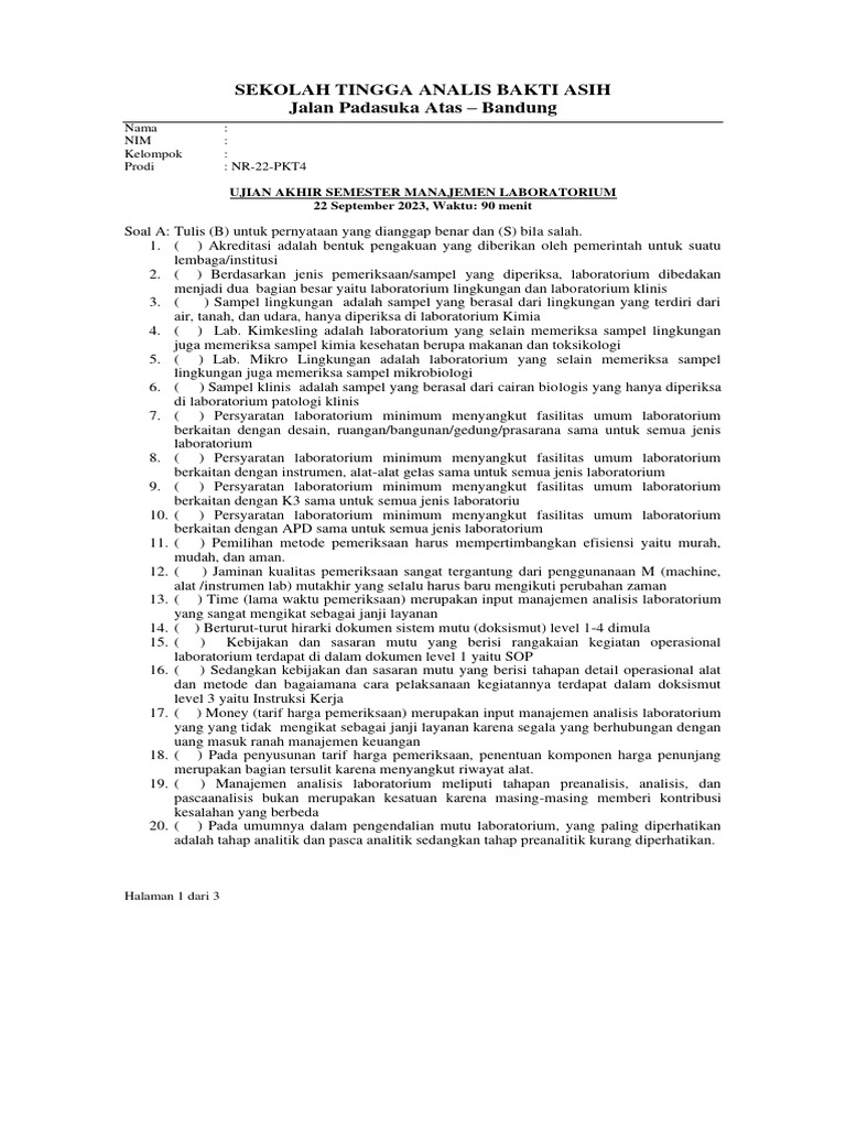 Uas - teori-manlab-NR-22-PKT4 PDF | PDF