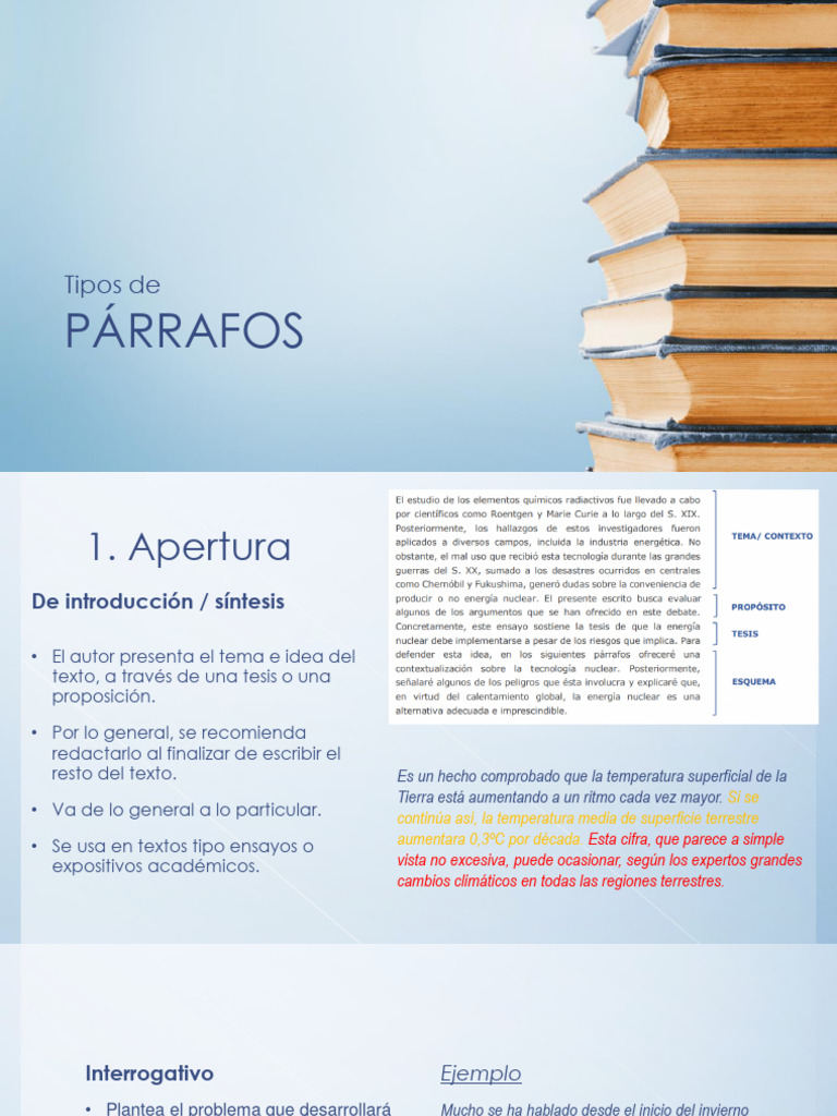 Tipos de Párrafos (Profesora Yamila Huerta) | PDF | Geografía | Información