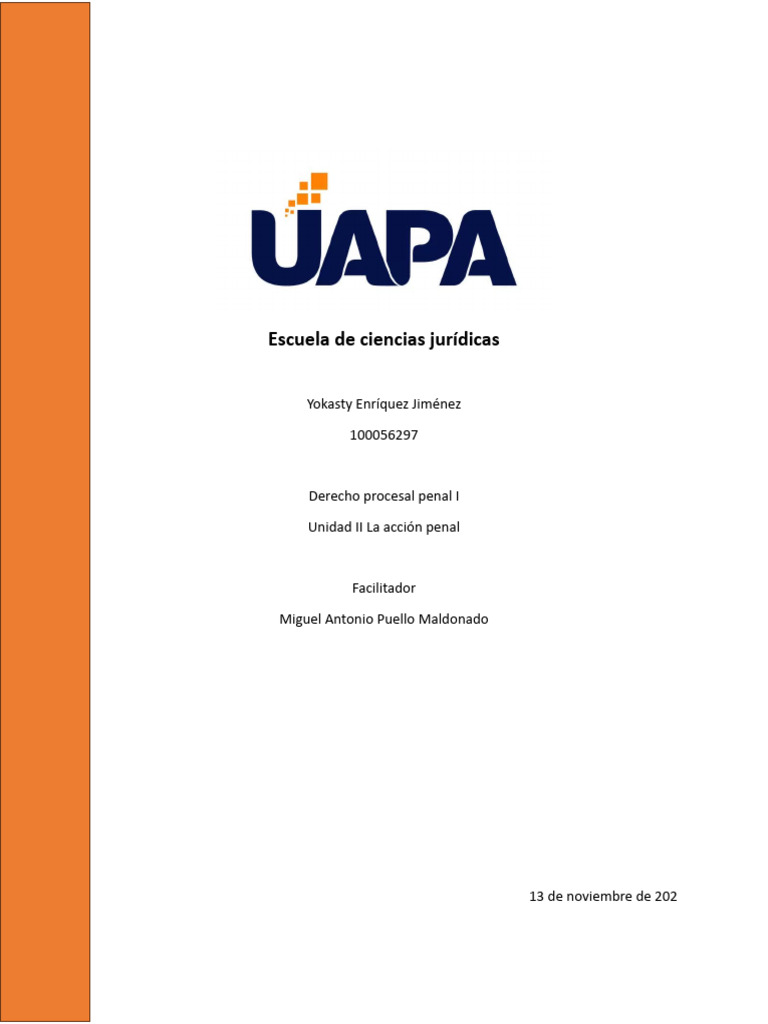 Tarea Unidad 2 Derecho Procesal Penal | PDF Tarea Unidad 2 Derecho Procesal Penal | PDF