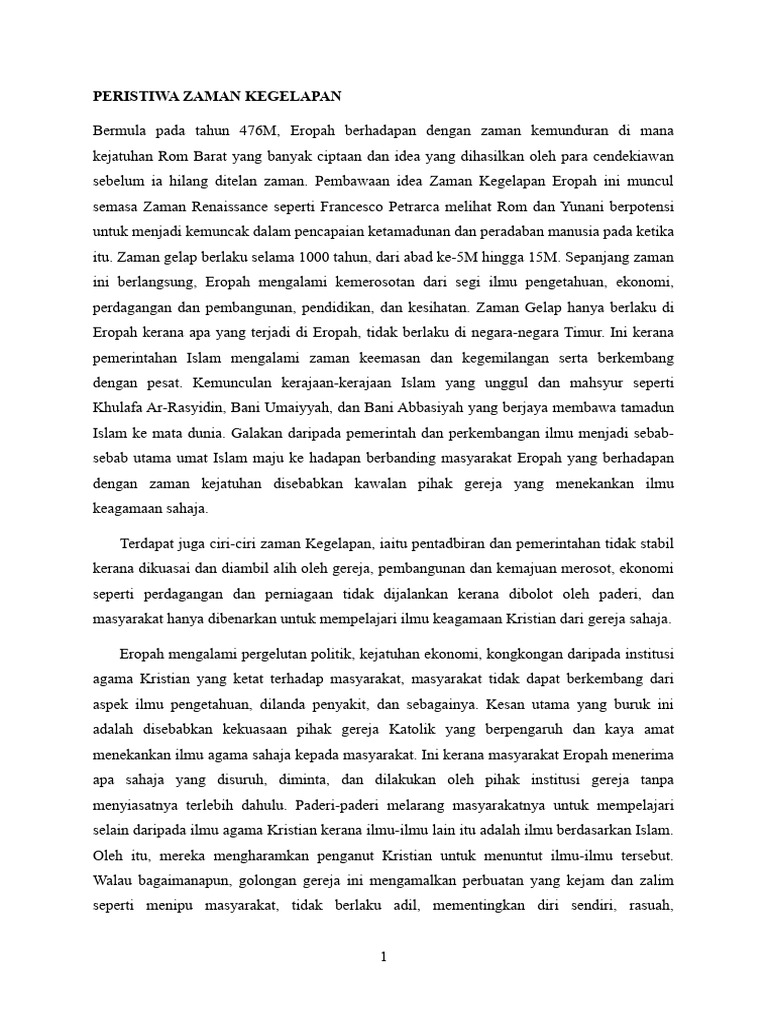 Zaman Kegelapan Eropah | PDF
