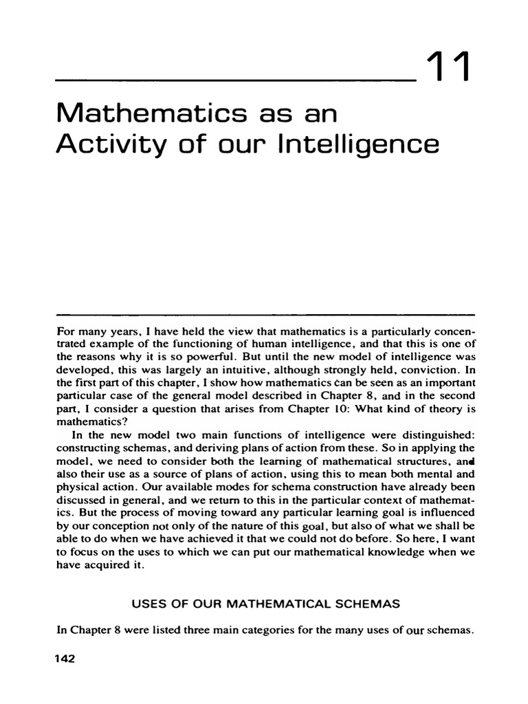 The Psychology of Learning Mathematics Chapter 11: Mathematics As An ...