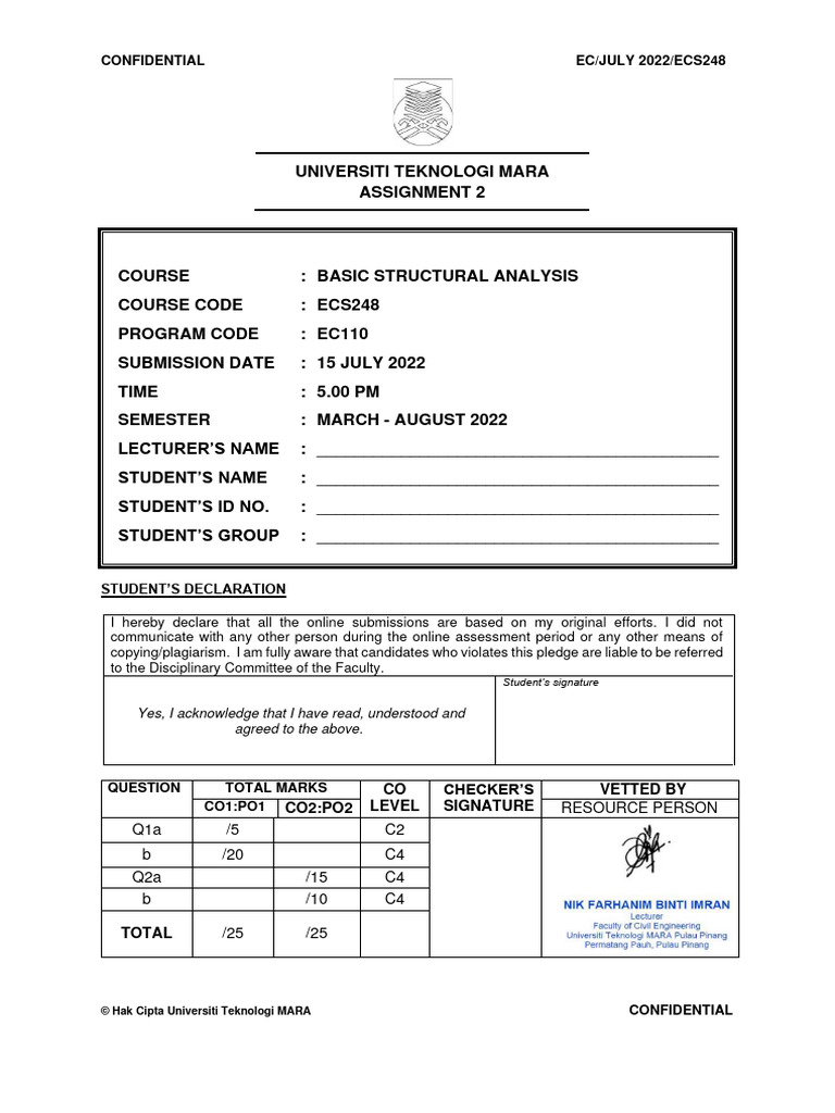 ASSIGNMENT 2 - Question and Cover | PDF | Continuum Mechanics ...