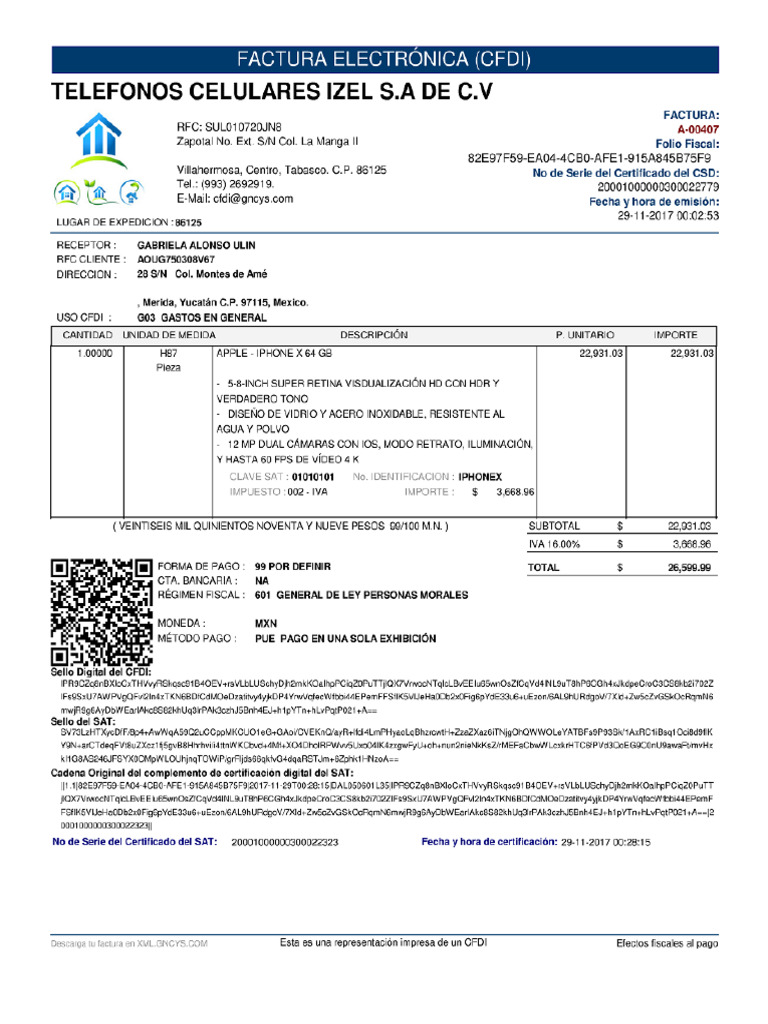 Ejemplo Factura | PDF