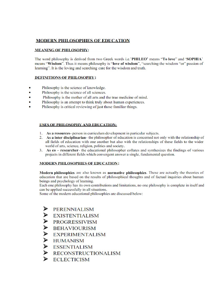 Philosophy of Education | PDF