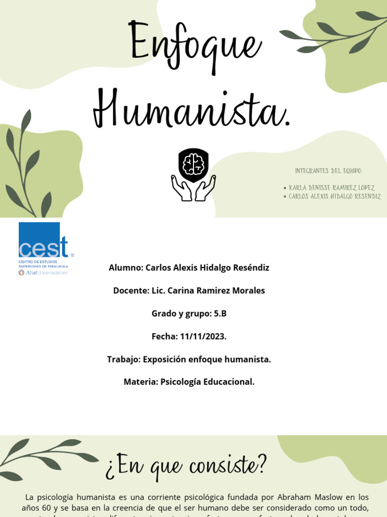 Enfoque Humanista | PDF | Sicología | Aprendizaje