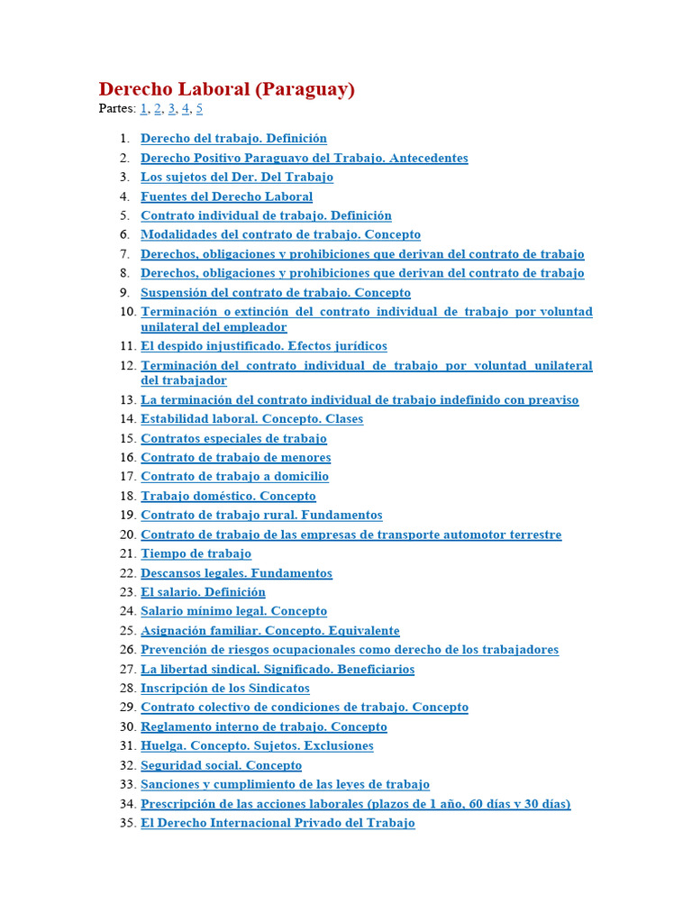 Derecho Laboral Resumen General | PDF | Derecho laboral | Salario