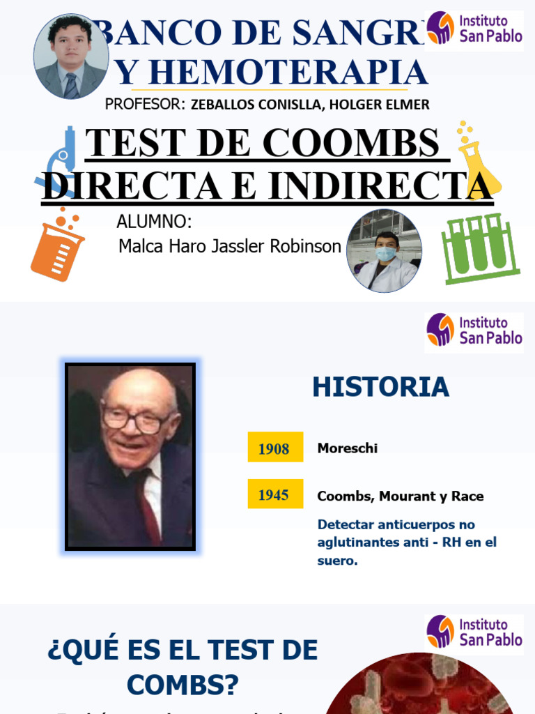 Pruebas de Coombs Directo e Indirecto | PDF
