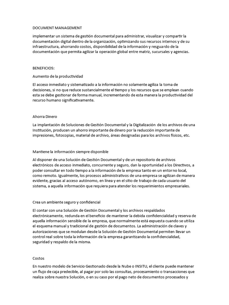 Document Management | PDF | Gestión de registros | Tecnologías de la ...