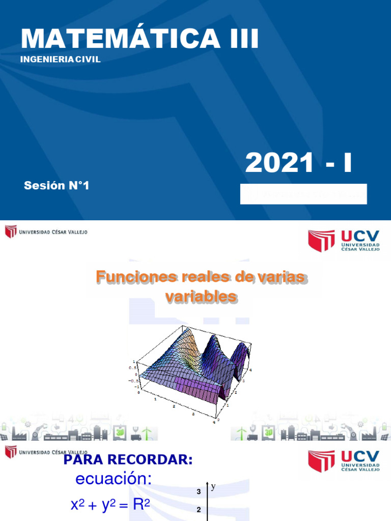 Sesion 1 Funciones de Varias Variables | PDF | Función (Matemáticas) | Matemáticas