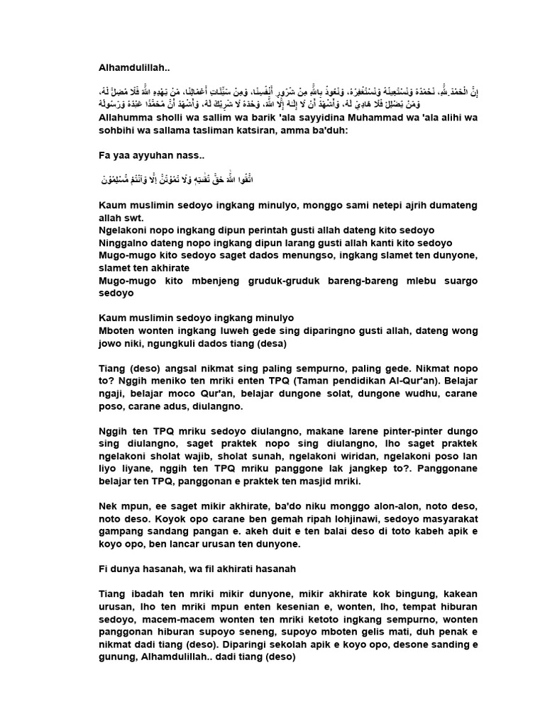 Khutbah Farich Alvin Arbiansyah | PDF