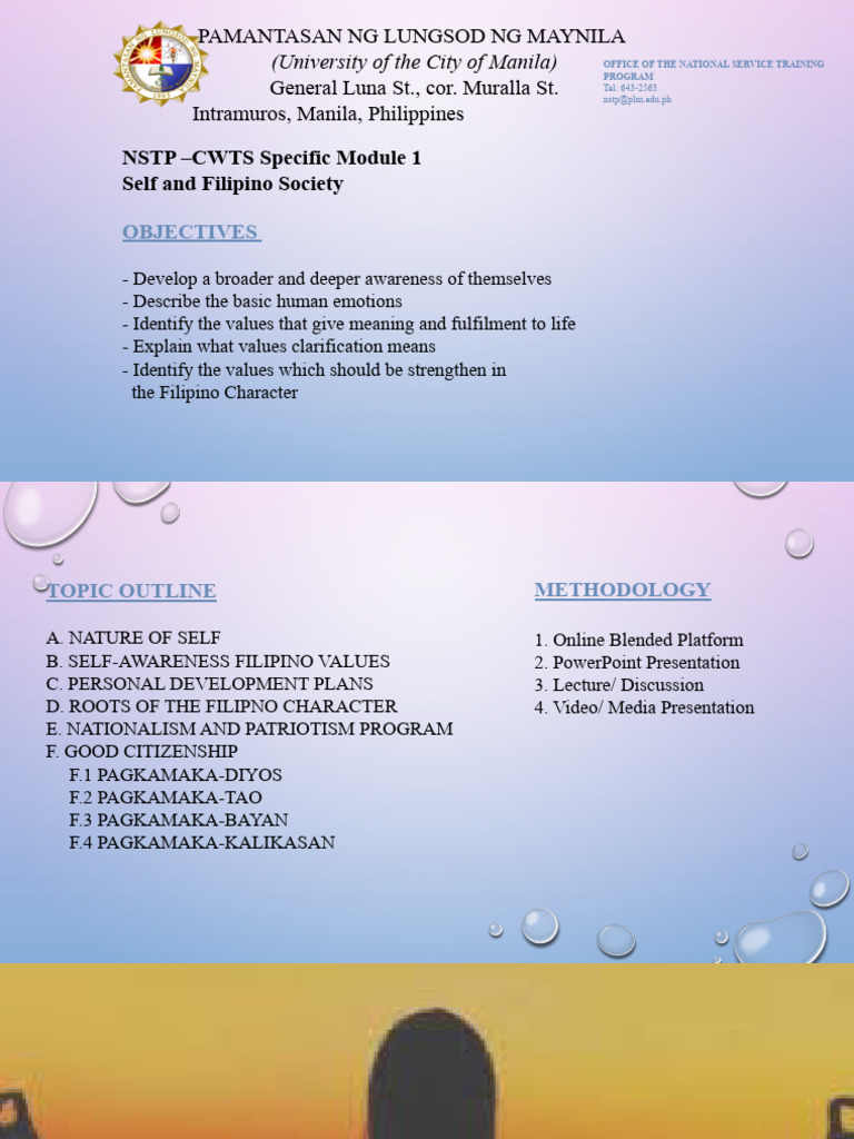 NSTP-CWTS Specific Module 1 - Self and Filipino Society | PDF | Self Concept | Self Esteem