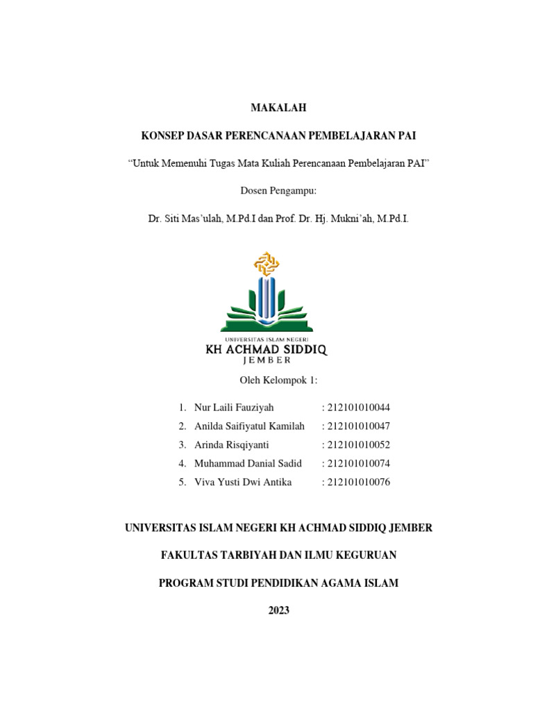 Makalah Perencanaan Pembelajaran | PDF | Seni | Sains & Matematika