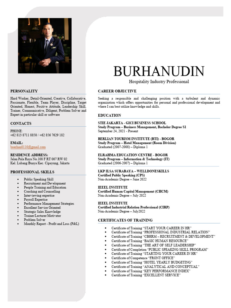 CV - Boerhan - Mentah | PDF | Jakarta | Business