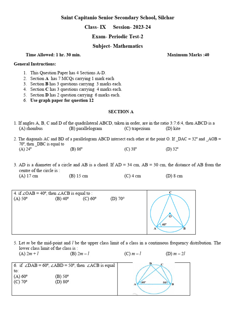 Class 9 PT 2 | PDF | Mathematics | Elementary Geometry