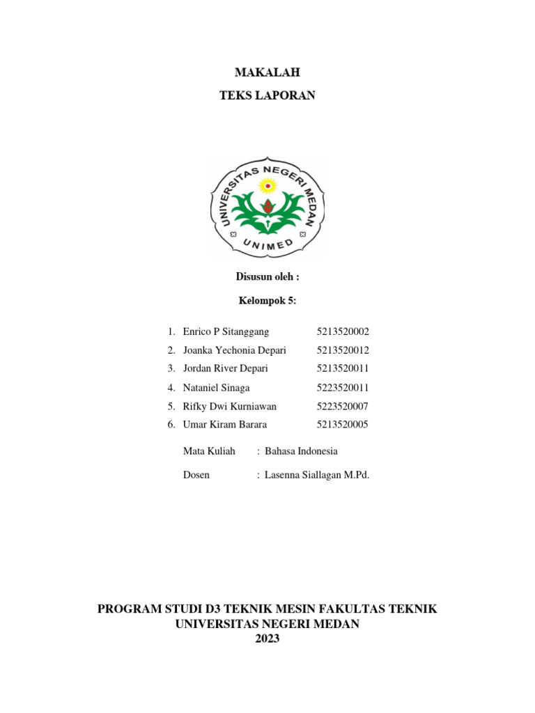 Makalah Kelompok 5 Teks Laporan | PDF