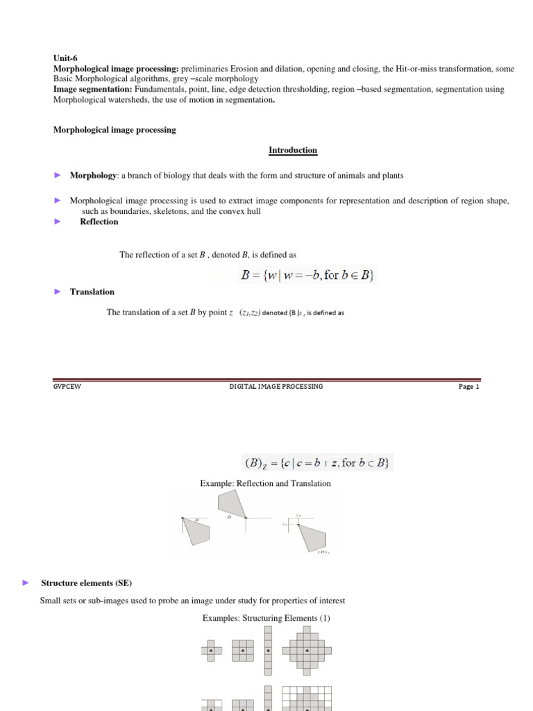 DIP Notes Unit 5 | PDF | Image Segmentation | Signal Processing DIP Notes Unit 5 | PDF | Image Segmentation | Signal Processing