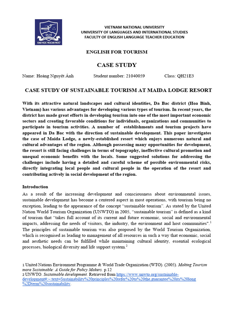 English For Tourism - Individual Case Study | PDF | Tourism ...