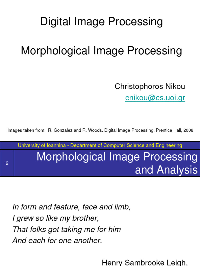 Chapter 09 Mathematical Morphology | PDF | Image Segmentation | Signal Processing