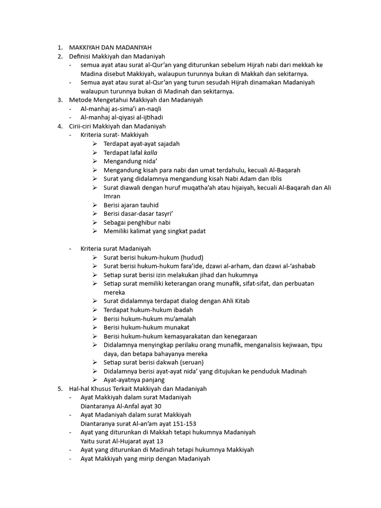 Makkiyah Dan Madaniyah | PDF | Sejarah