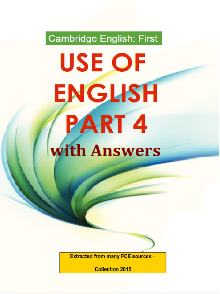 Cambridge English - First - Use of English. Part 4 - With Answers | PDF