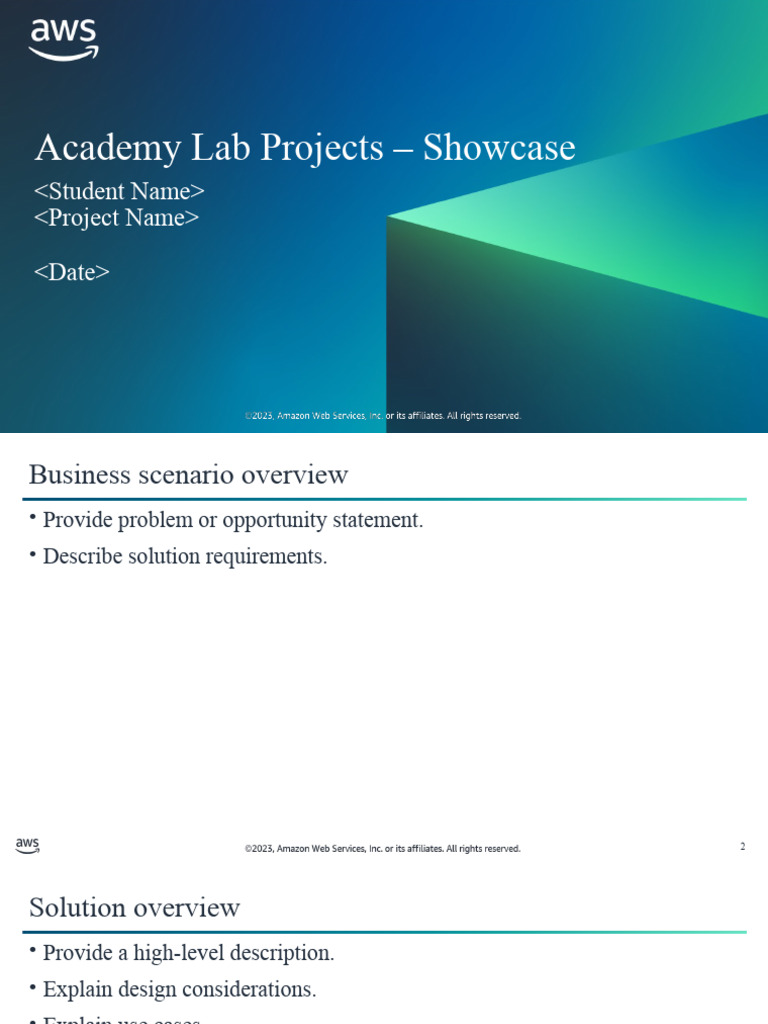 Academy Lab Projects Showcase Template | PDF