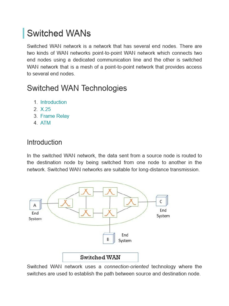 Switched WANs | PDF | Computer Network | Asynchronous Transfer Mode Switched WANs | PDF | Computer Network | Asynchronous Transfer Mode