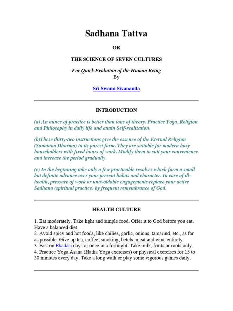 Sadhana Tattva | Download Free PDF | Hatha Yoga | Prayer