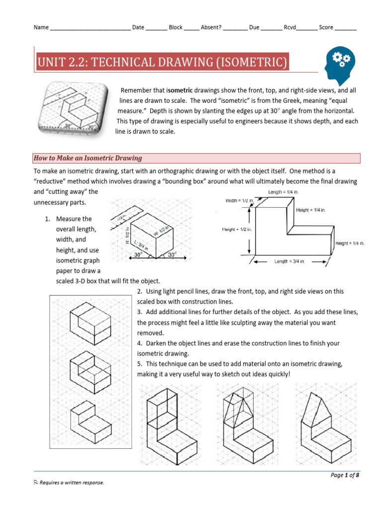 UNIT 2.2 Isometric Drawing | PDF | Perspective (Graphical) | Drawing