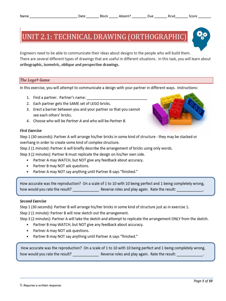UNIT 2.1 Orthographic Drawing | PDF | Drawing