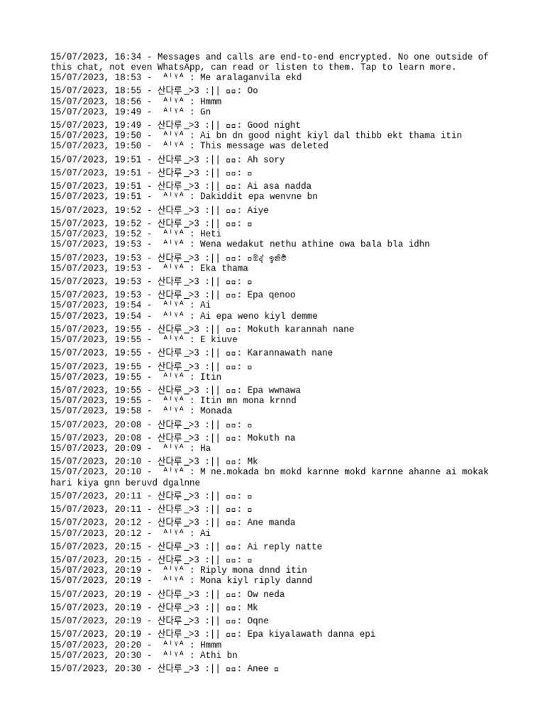 WhatsApp Chat Summary | PDF