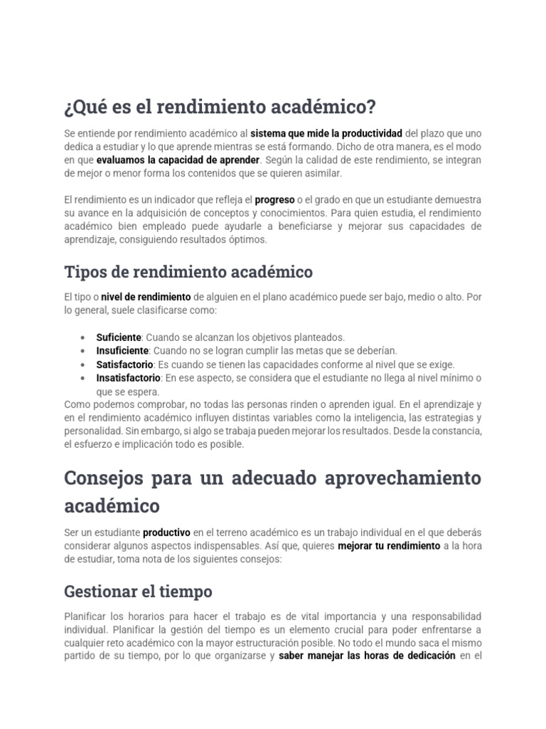 ¿Qué Es El Rendimiento Académico | PDF | Aprendizaje | Enseñando