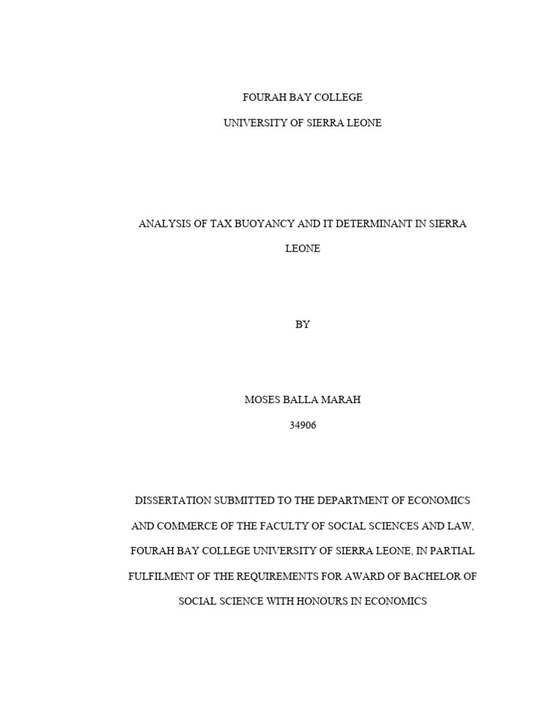 Tax Buoyancy Analysis in Sierra Leone | PDF | Taxes | Fiscal Policy