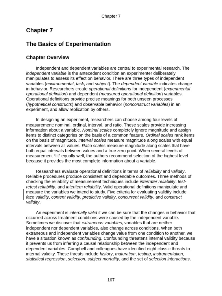 Myers 7e IMTB Ch07 | PDF | Validity (Statistics) | Experiment