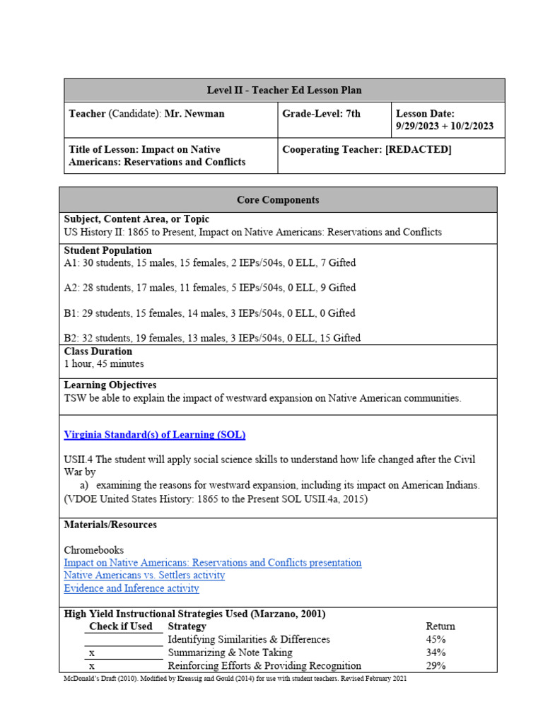 9 29 10 2 Lesson Plan Impact On Native Americans Reservations and ...