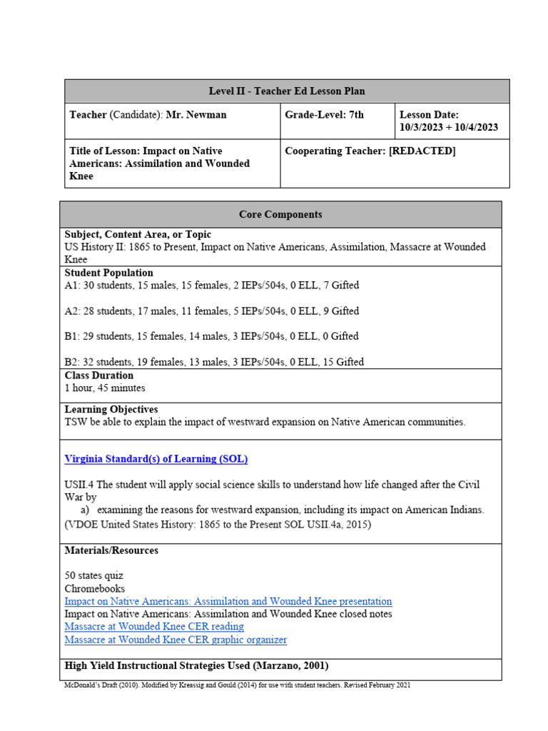 10 3 10 4 Lesson Plan Impact On Native Americans Assimilation and ...