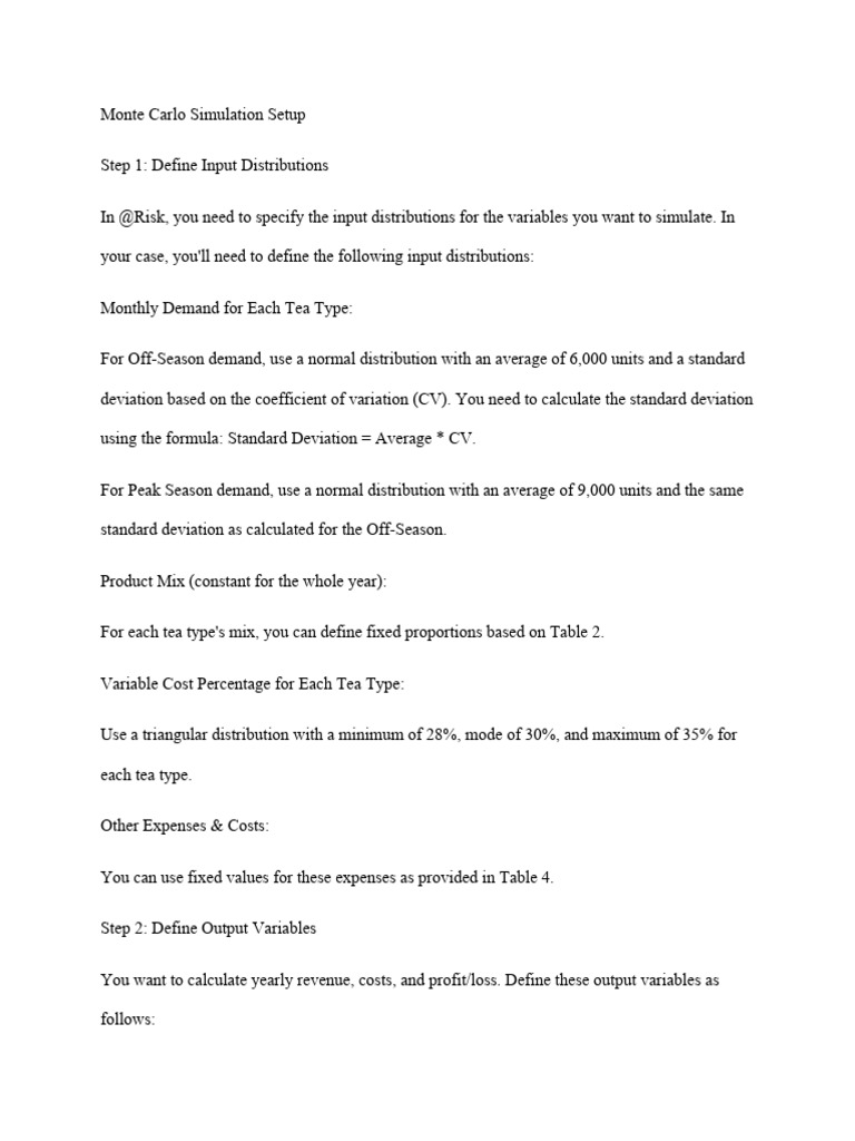 Monte Carlo Simulation Setup | Download Free PDF | Coefficient Of ...