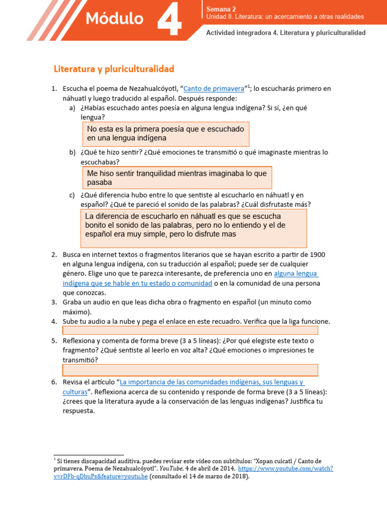 Tarea Prepa en Linea Modulo 4 | PDF | México | Poesía