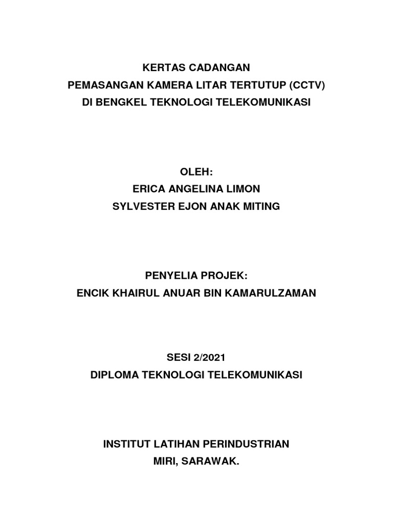 Contoh Proposal Bagi Fyp CCTV | PDF