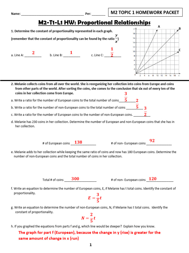 Proportional Relationships Homework | PDF | Triangle | Angle