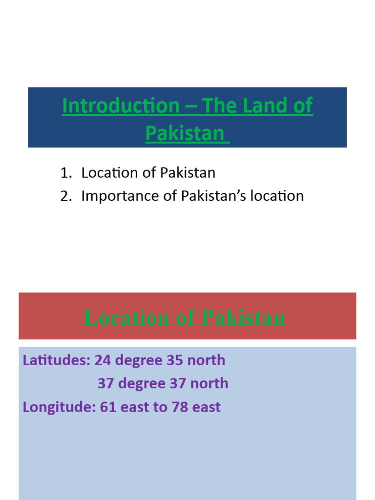 Pakistan's Latitude and Longitude Overview | PDF | Pakistan | Longitude