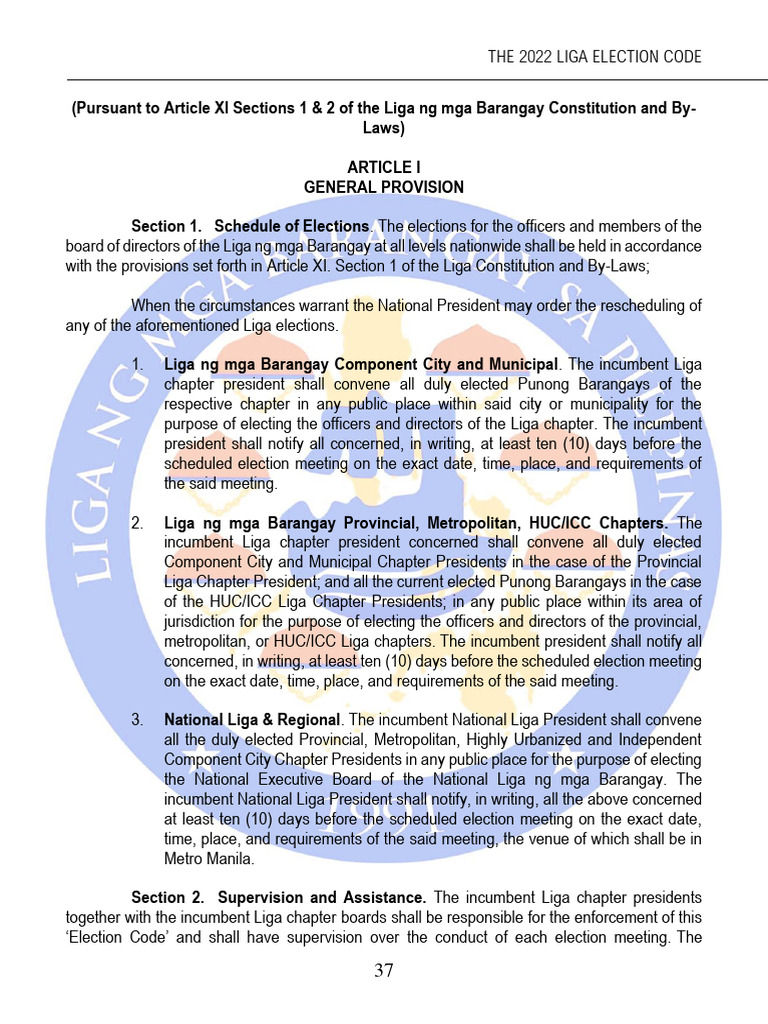 LNB 2022 Election Code - Signed | PDF | Elections | Presidents Of The ...