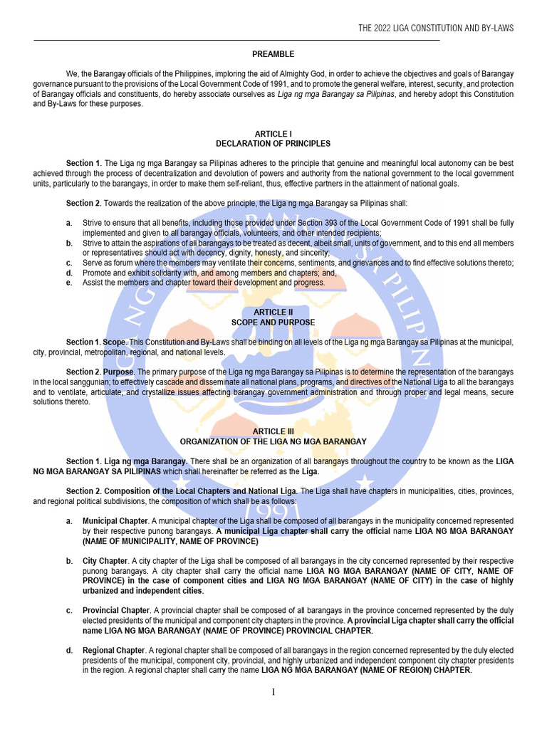 LNB 2022 Constitution and by Laws - Signed | PDF | Board Of Directors | Presidents Of The United ...