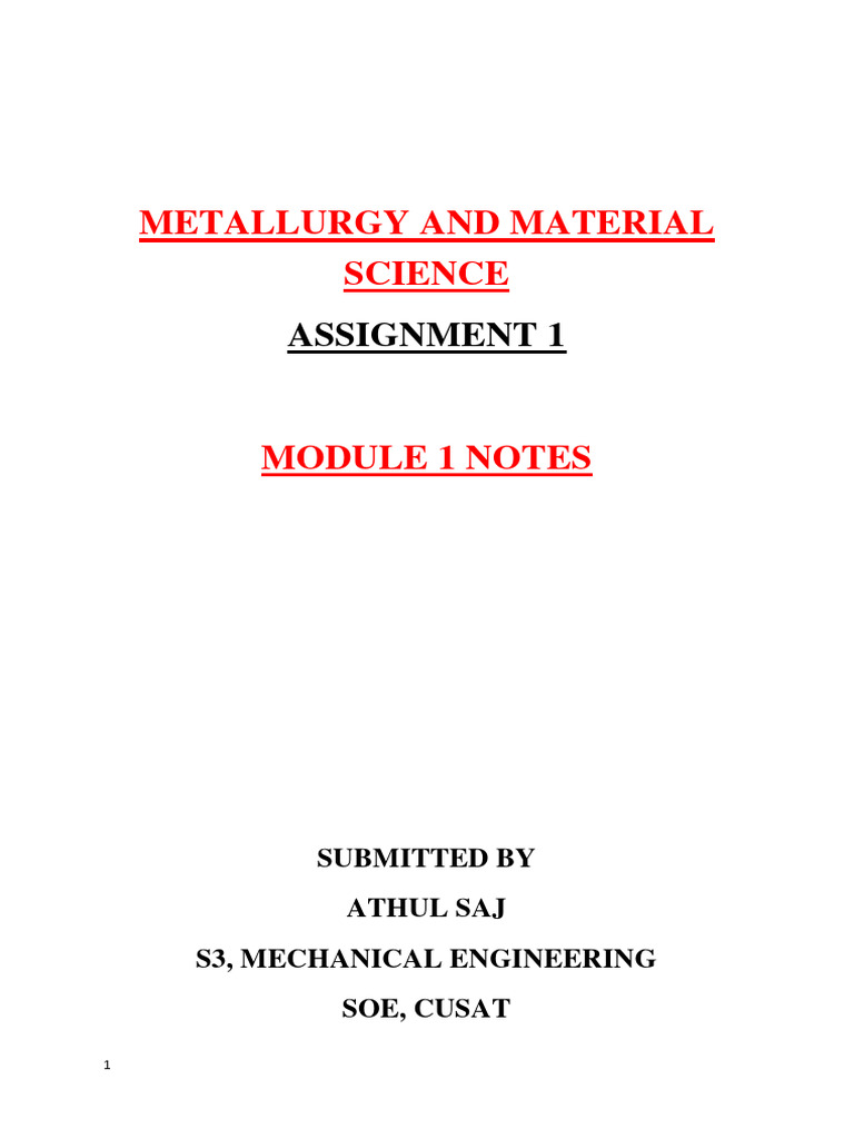 Mms Module 1 Notes Pdf Crystal Structure Crystal