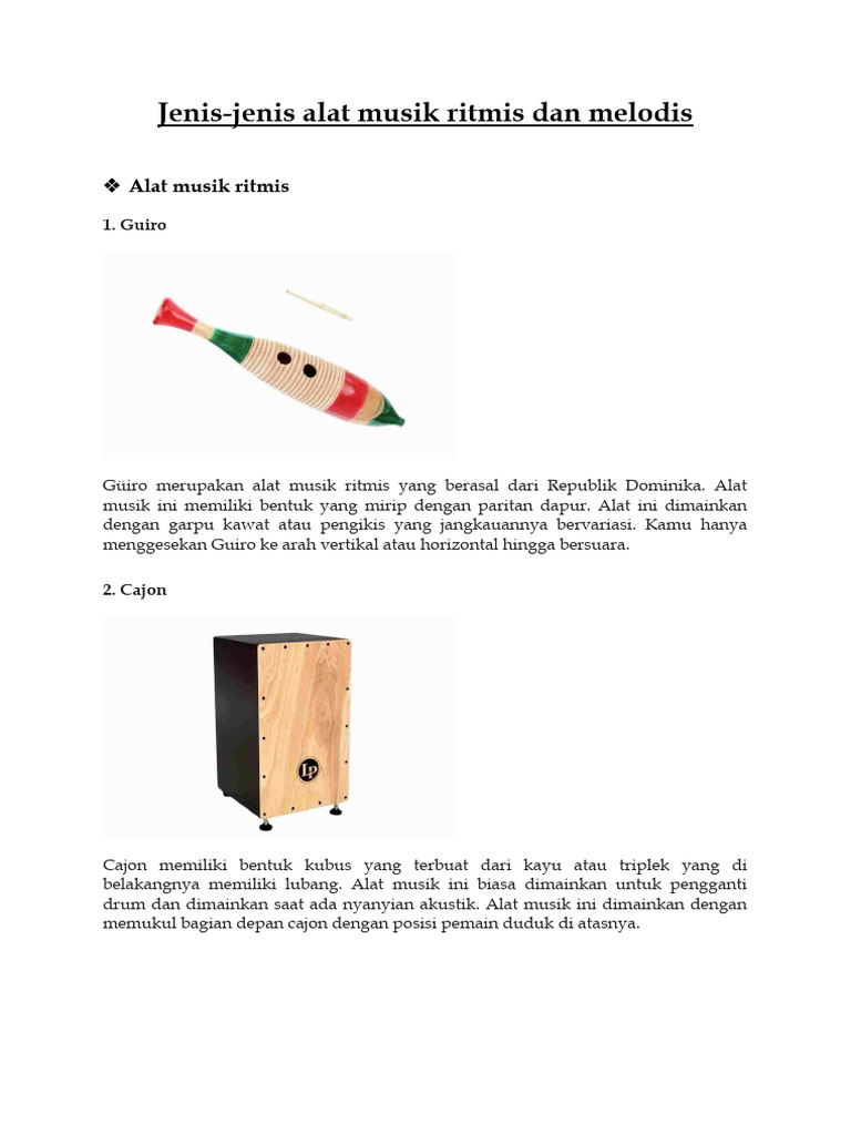 Alat Musik Ritmis Dan Melodi | PDF